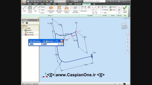 Autodesk Inventor Tutorial 2011 - 326 Precise Input - نماشا